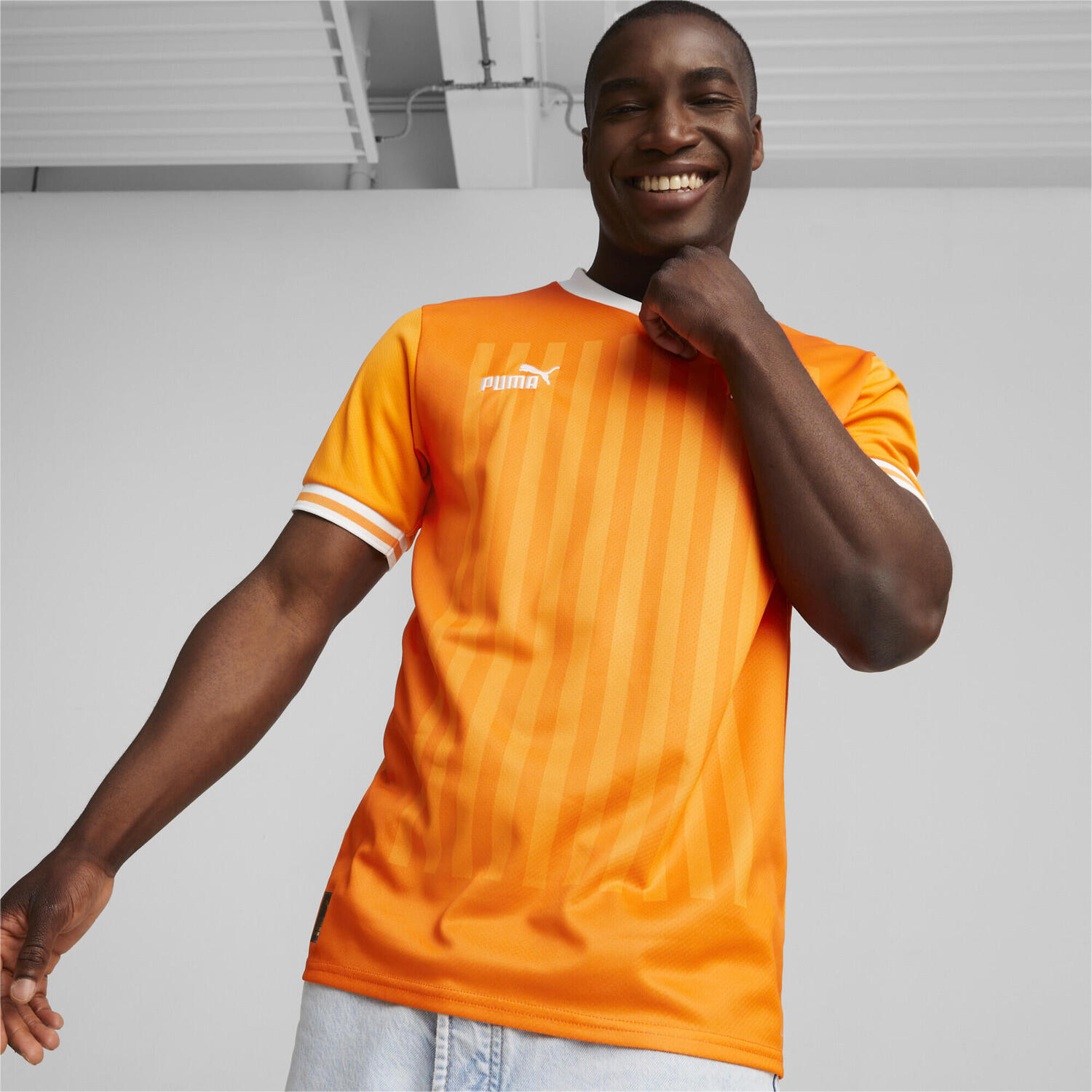 Мужская домашняя рубашка Ivory Coast 22/23 PUMA, манго/белый/белый ...