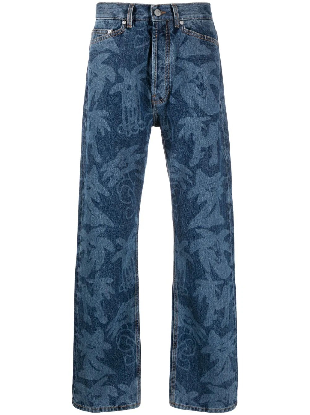 Джинсы Palm Angels Palmity All Over Laser Denim, синий – купить по ...