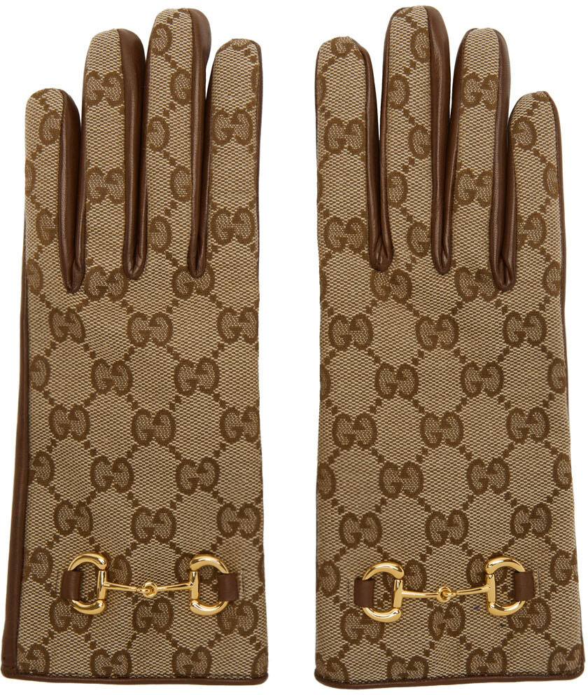 Бежевые и коричневые холщовые перчатки Gucci – купить по выгодным ценам ...