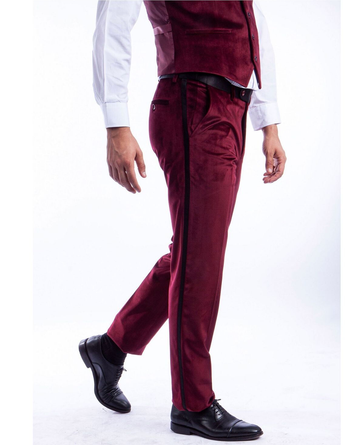 Мужские классические брюки скинни modern fit из бархата под смокинг ...
