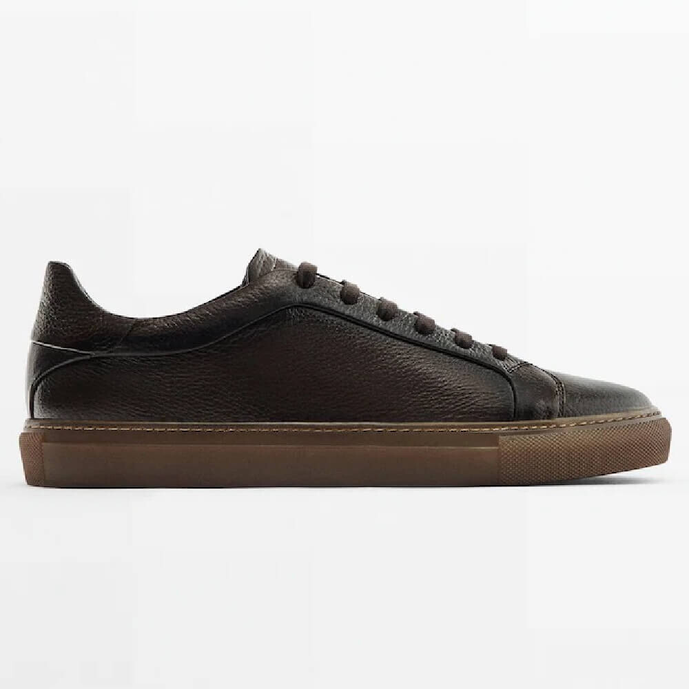 Кеды Massimo Dutti Floater Leather, темно-коричневый – заказать с ...
