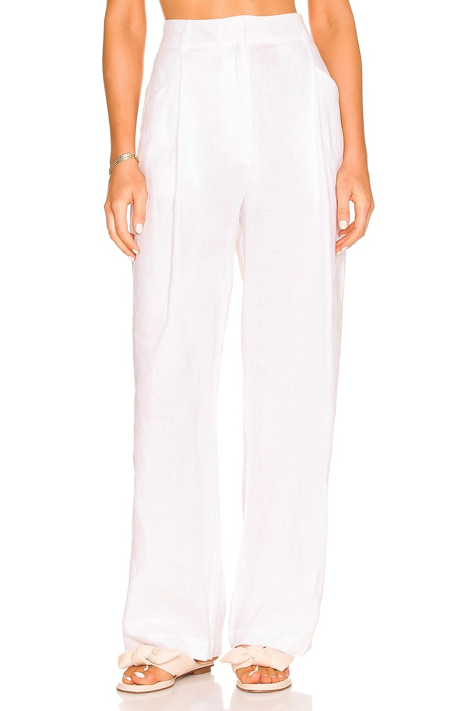 White linen trousers store