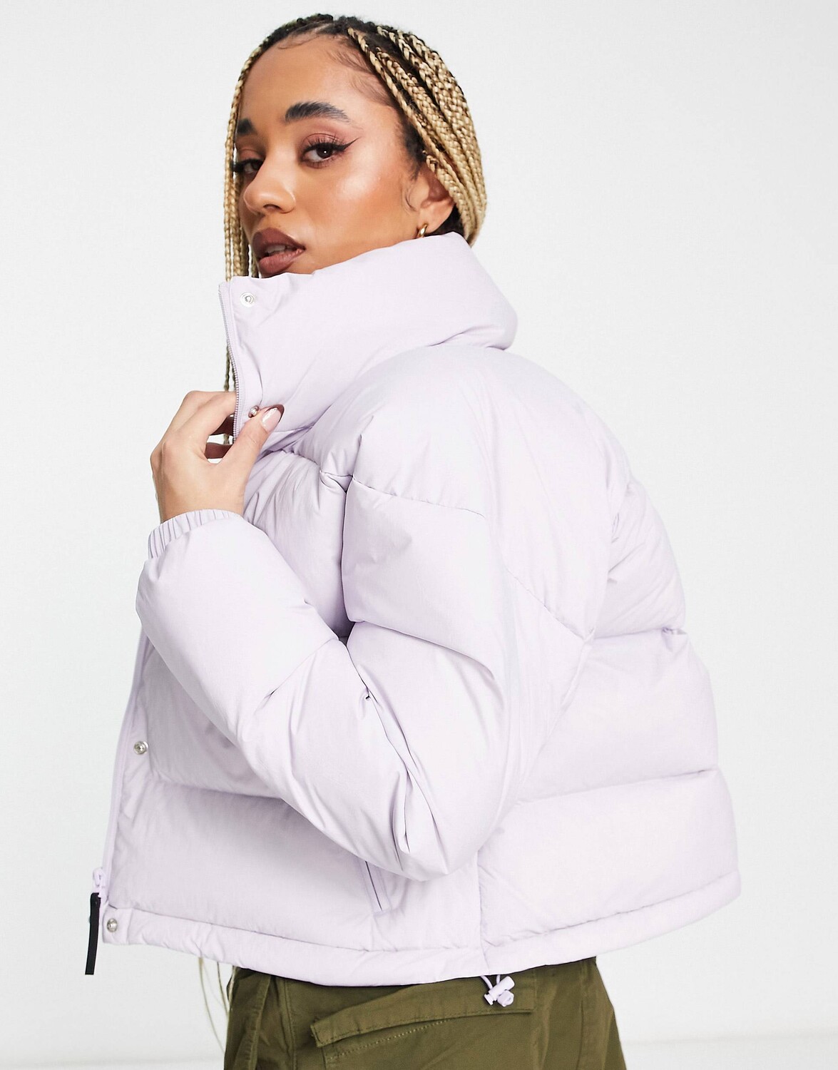 Сиреневая резиновая пуховая куртка с логотипом adidas Sportswear Future ...