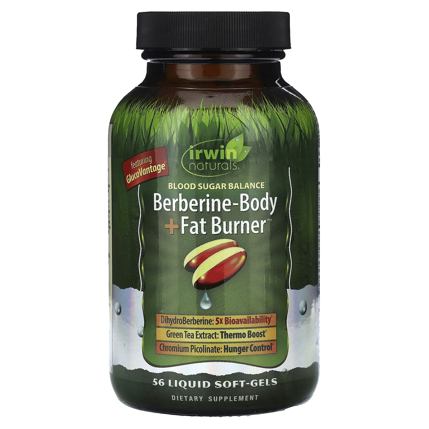 Берберин для тела + сжигатель жира Irwin Naturals, 56 жидких капсул ...