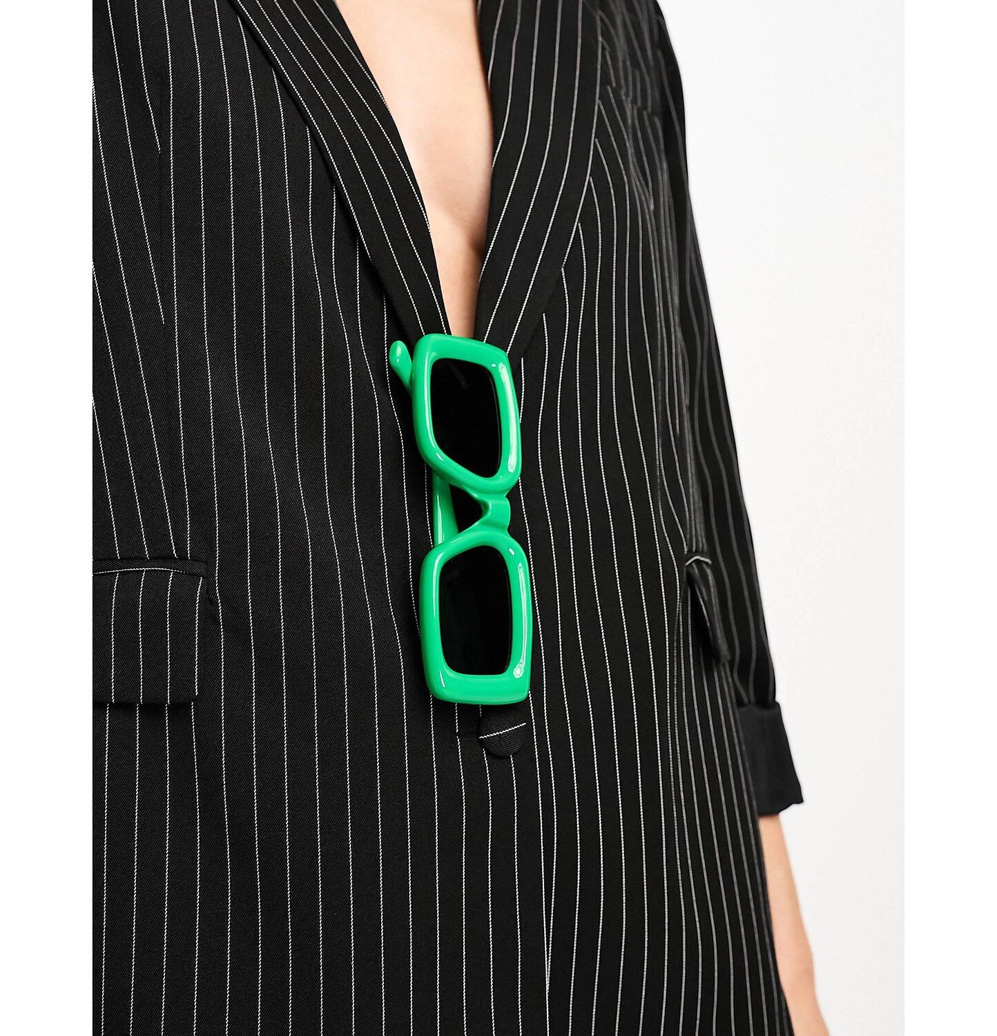 Зеленые солнцезащитные очки в массивной квадратной оправе ASOS DESIGN ...